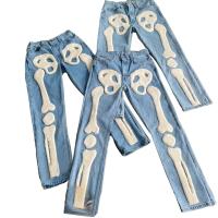 China OEM New Designed Custom Bone Chenille Embroidery  Men Jeans Pants Casual Blue Sweatpants Pantalones De Hombre Jeans for sale