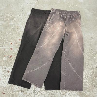 China Anti Static Mens Streetwear Sweatpants Blank Cotton Straight Wide Leg Baggy Sweatpants for sale