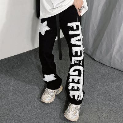 China Mens Streetwear Track Pants Applique Graphic Embroidered Patches  Acid Wash Mens Joggers for sale