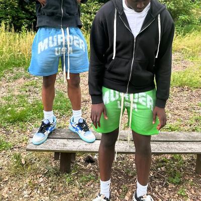 China Shorts Unisex Acid Wash Vintage Streetwear Plus Size 100% Cotton French Terry Shorts Embroidered Basketball Shorts for Men for sale