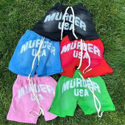 China Custom Shorts Acid Wash Vintage Streetwear Plus Size 100% Cotton French Terry Shorts Sport Basketball Shorts for Men Cotton for sale