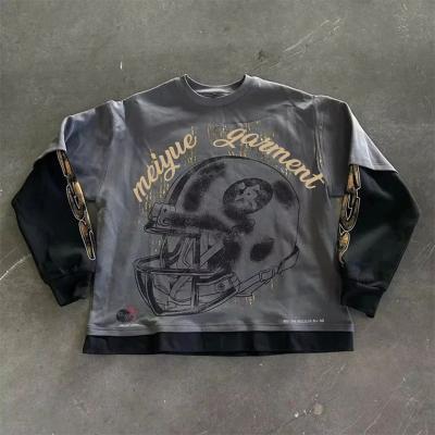 China Digital Print Vintage Long Sleeve Tee Graphic Long Sleeve Shirts 220 Grams 250gsm for sale