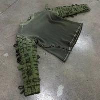 China Streetwear Boxy Long Sleeve Tee Embroidery Waffle Knit Vintage Full Sleeve T Shirt for sale