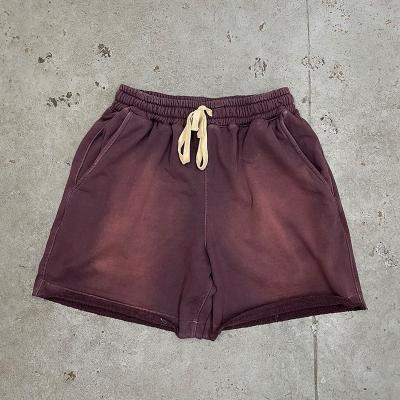 China Solid Color Mens French Terry Shorts  Acid Washed Streetwear Outfits Shorts for sale