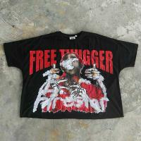 China Custom Acid Wash Vintage T Shirt Cropped t Shirt Digital Printing Drop Shoulder Oversized Boxy t Shirt for Men for sale