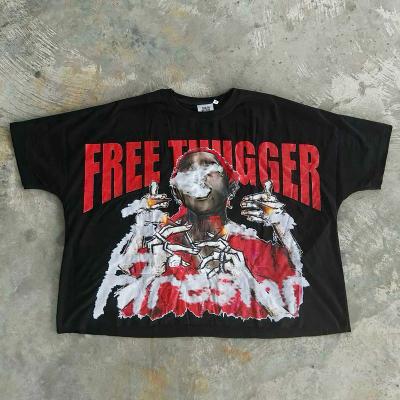 China Custom Acid Wash Vintage T Shirt Cropped t Shirt Digital Printing Drop Shoulder Oversized Boxy t Shirt for Men for sale