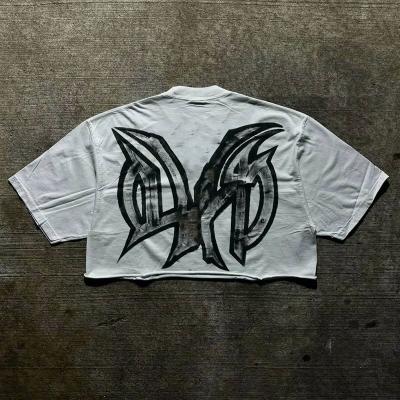 China Oem Clothing Manufacturer Custom Wholesale Drop Shoulder T Shirts Silk Screen Print Camisas Hip Hop Vintage Boxy T Shirt for Men for sale