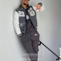 China Custom Wholesale Blank Men Varsity Jackets Chenille Leather Sleeves Letter Embroidery Patch Baseball Letterman Fleece Tracksuits for sale