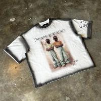 China Clothing Manufacturer Wholesale Streetwear Custom Heavyweight Acid Wash Cotton Boxy Vintage Oversized Cropped T Shirt for Men for sale