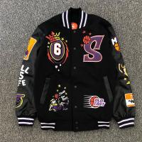 China Custom Varsity Jacket Leather Ribbed Sleeve Chenille Embroidery Layer Letter Embroidery Graphic Letterman Varsity Bomber Jacket for sale