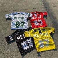 China Custom Jersey Oversized Tshirt Print Logo Soccer Uniform Manufacturer Cropped Tee Top Football Practice Mesh T Shirt for Men for sale