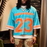 China Custom Screen Print Boxy T Shirts Mesh Oversized Tshirts Soccer Wear Football Basketball Jersey T-shirt for Men for sale