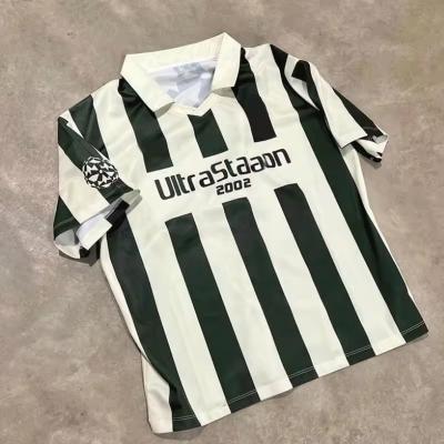 China Stripe Retro Training Football Sports Wear Soccer Wear Retro Soccer Jersey Men's T-Shirts Manufacturers for Customs Clothes for sale