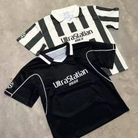 China Custom Logo Stripe Retro Club Team Uniform Training Football Shirt Sports Wear Soccer Wear Retro Soccer Jersey Men's T-shirts for sale