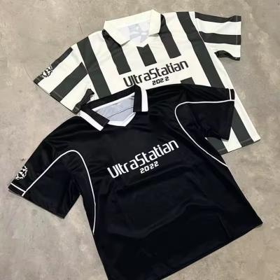 China Custom Logo Stripe Retro Club Team Uniform Training Football Shirt Sports Wear Soccer Wear Retro Soccer Jersey Men's T-shirts for sale