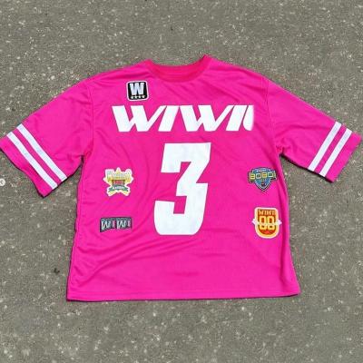 China Custom Jersey Retro Gym Polyester Sports Tee Cropped Sublimation Basketball Soccer Boxy Football Clubs Mesh Jersey  Tshirt Men for sale