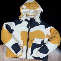 China Custom Winter Color Block Outdoor Wear Ultra Light Duck Goose Down Coats Zip up Cropped Jackets Padded Bubble Puffer Jacket for sale