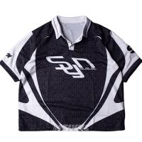 China Custom Jersey Embroidered Patches Logo Knit Plus Size Short Sleeve Sport Wear Breathable Streetwear Mesh Men's Polo's T Shirts for sale