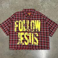 China Custom Screen Print Logo Boxy Retro Tshirt Plaid Shirt Heavyweight Men's Trend Striped Printed Bottom up Polo Shirts for Men for sale
