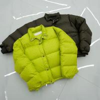 China Winter Warm Cropped Down Jacket  Collar Zipper Dtg Print Puffer Crop Jacket for sale