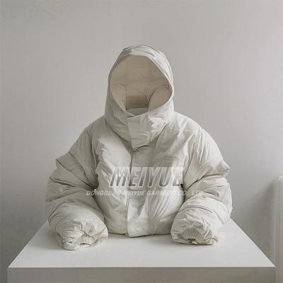 China Men'S Bubble Winter Removable Hood Puffer Down Jacket Custom Logo for sale