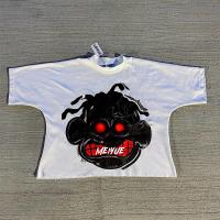 China Custom Digital Print Tee Cropped Raw Hem Plus Size Mens Drop Shoulder Thick T Shirts Oversized Tshirt Heavy Cotton T Shirts for sale