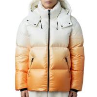 China New Custom Men Windproof Down Puffer Jacket Ombre Color Printed Polyester Hooded Down Jacket for Men for sale