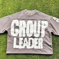 China Clothing Manufacturers Custom Applique Embroidery Drop Shoulder Boxy T Shirt Heavyweight Distressed Screen Print Tshirts for Men for sale