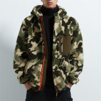 China Custom Men  Fuzzy Shearling Berber Fleece Camo Sherpa Hoodie for sale