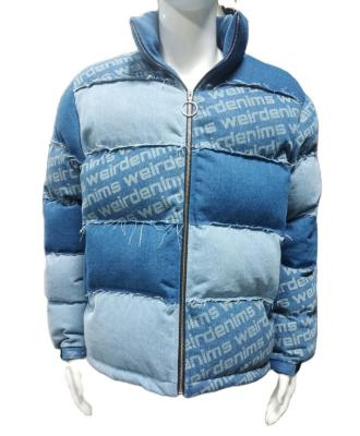 China Fashion New Design Winter Puffer Men Plus Size Jackets Warm Padding Wholesale Bubble Bomber Denim Jean Jacket for sale