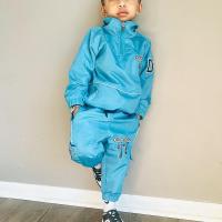 China Custom Logo Half Zipper Children Clothing Sets Boys Pullover Hoodies Kids Windbreaker Jogging Suit Tracksuits Stacked Sweatpants for sale