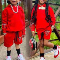 China Customizable Logo Puff Print Children Clothing Sets Pullover Hoodies Kids Jogging Suit for sale