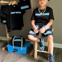 China Heavyweight Kids 2 Piece Shorts Set Screen Printing Tee And Short Set for sale