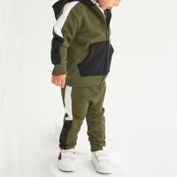 China Cotton Boys Zipper Hoodie Sweatsuit Set  Two Piece Kids Clothes Set Customized Printing for sale
