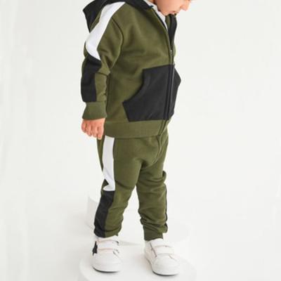 China Cotton Boys Zipper Hoodie Sweatsuit Set  Two Piece Kids Clothes Set Customized Printing for sale