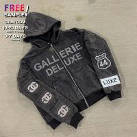 China Clothing Manufacturers Custom Rhinestone Acid Washed Zip up Multiple Pockets Vintage Heavyweight Hoodie Sun Faded Hoodies Men for sale