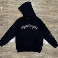 China S-5XL Rhinestone Pullover Hoodie French Terry Streetwear Mens Hoodies 360 Grams for sale