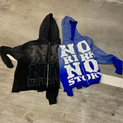 China Screen Print Logo Mens Rhinestone Hoodie Vintage Sweatsuits Breathable for sale
