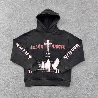 China OEM / ODM Custom Screen Printing No String Pullover Hoodie Acid Washed Vintage Drop Shoulder French Terry Streetwear Hoodies Men for sale