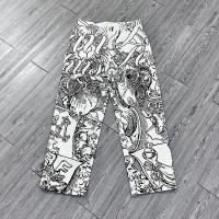 China Customized Size Men's High End Digital Print Joggers Button Fly Sweatpants Straight Leg Baggy Pants For Streetwear for sale