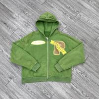 China Customized Colors Hoodie Men Zipper Chenille Embroidery Oversized Cropped Hoodie Streetwear With Customized Printing Label for sale