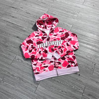 China Custom Screen Full Dtg Print Zip Up Oversized Full Face Zip Up Hoodie French Terry Streetwear Hoodie Manufacturers for sale