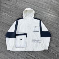 China Custom Track Muti Pocket Color Block Hidden Zipper Jacket Windbreaker Nylon Polyester Windproof Outdoor Jacket For Men for sale
