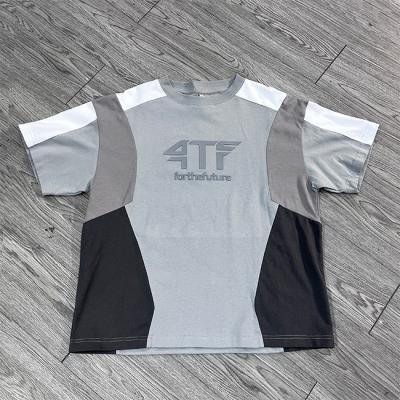 China Custom Color Blocking Embossing Logo Football Jersey Cotton Boxy T Shirt Soccer Jersey Basketball Jersey for sale