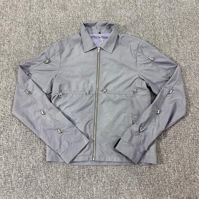 China Custom Nylon Work Streetwear Jacket For Men Lightweight Zipper Windbreaker for sale