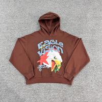 China Custom 100% Cotton Brown 3d Puff Printing 500 Gsm Heavyweight Pullover Oversized French Terry Puff Print Hoodie Men for sale