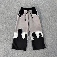 China OEM Custom Mens Sweatpants Hip Pop Oversized Vintage Distressed Streetwear Cotton French Terry Color Blocked Sweat Pants Joggers for sale