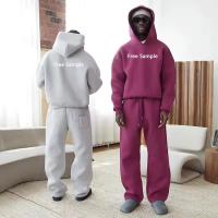 China Clothing Custom Sweatsuit Unisex Heavyweight Fleece Cotton Hoodie Sweatpants Hoodie Set Tracksuits For Men for sale