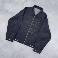 China OEM Custom Denim Jacket Fashion Streetwear Embroidered Denim Jacket and Denim Shorts Set Tracksuit Men for sale
