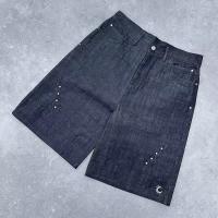 China Casual Heavyweight Shorts Jeans Fashion OEM Custom logo Zipper Fly Loose Fit Denim Shorts for Men for sale